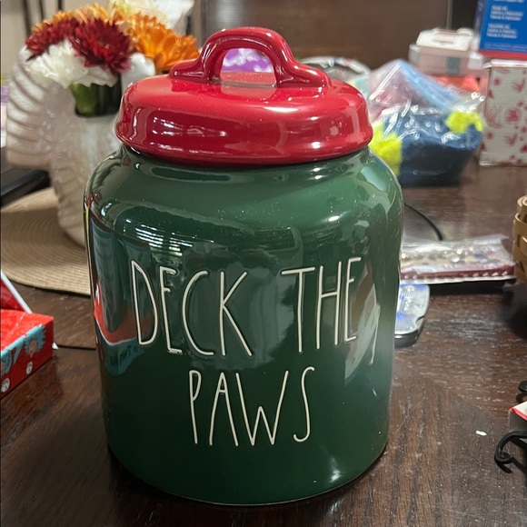 Rae Dunn | Other | New Rae Dunn Green Artisan Dog Treat Canister | Poshmark